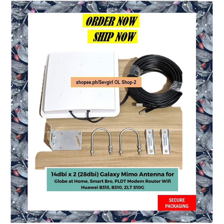 2*14dBi 28dBi Galaxy Mimo Antenna for Globe at Home ZLT S10G PLDT Modem ...