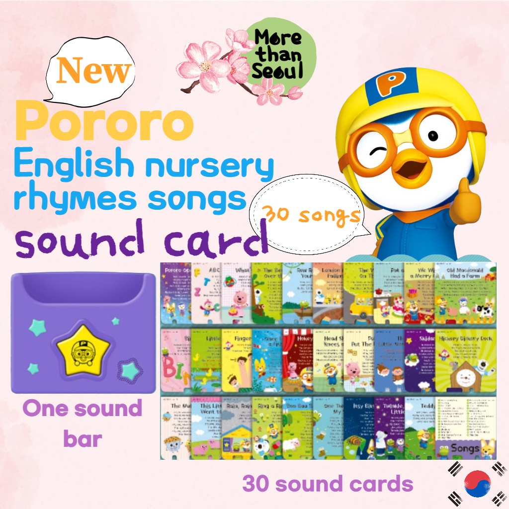 Pororo sound card ICONIX english nursery rhymes songs card | Shopee ...