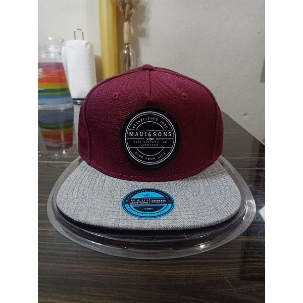 maui and sons circle logo two tone snapback cap | Shopee Philippines