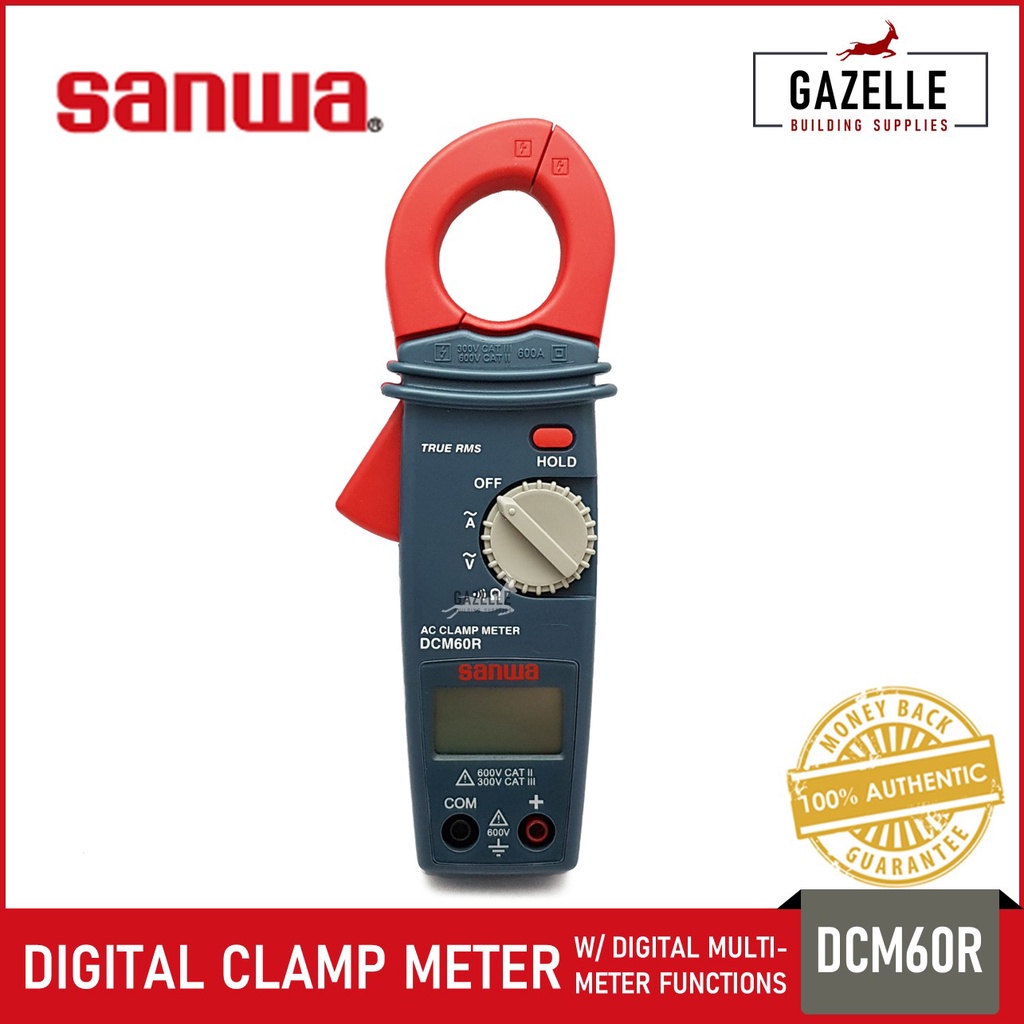 Sanwa Digital Clamp Meter Multimeter w/ DMM Functions Low Cost DCM60R ...