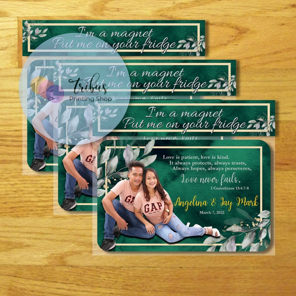 Emerald Green Theme Wedding Ref Magnet Souvenirs (Glittery) | Shopee ...