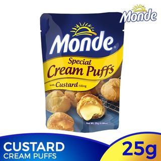 Monde Special Cream Puffs Custard 25g | Shopee Philippines