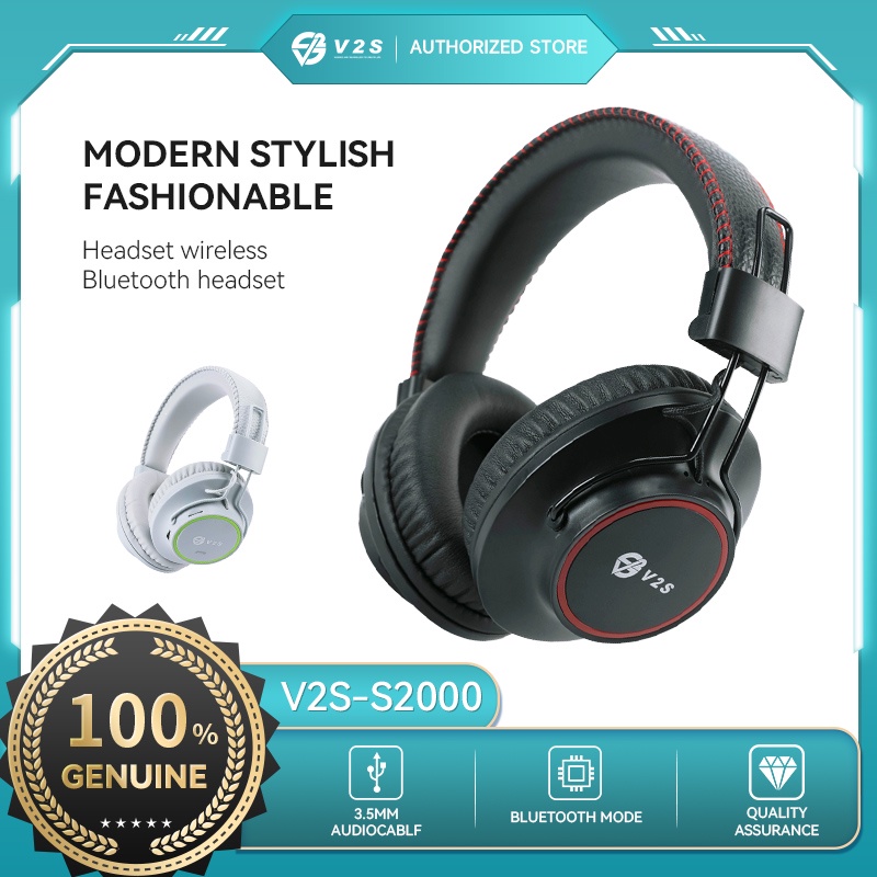V2S S2000 Wireless Headphone Music Player Sound for Calls Music TF Card ...