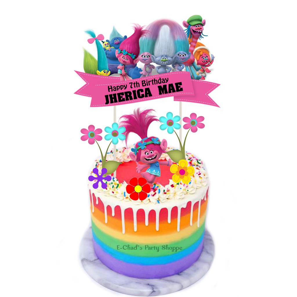 Trolls Birthday Cake Toppers