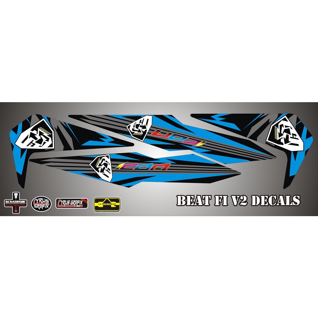 Honda Beat v2 Icon Street Decals(Blue) | Shopee Philippines
