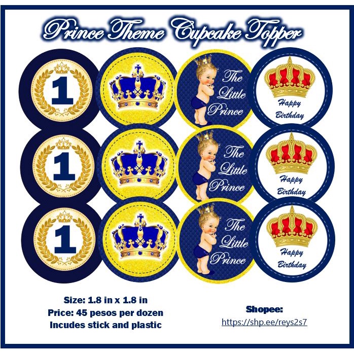 Prince cupcake topper | Shopee Philippines