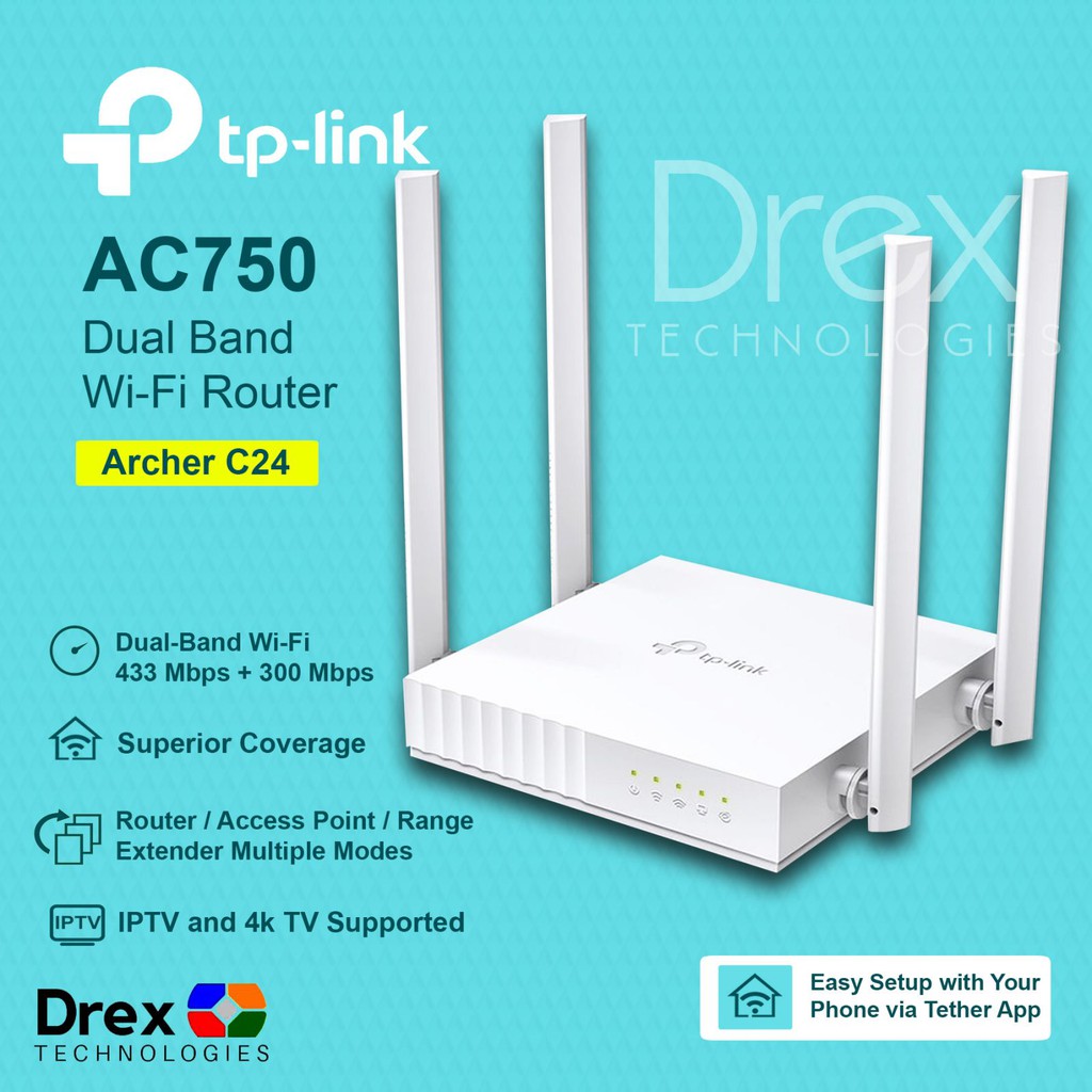 TP-LINK Archer C24 AC750 Dual Band Wifi Router | Shopee Philippines