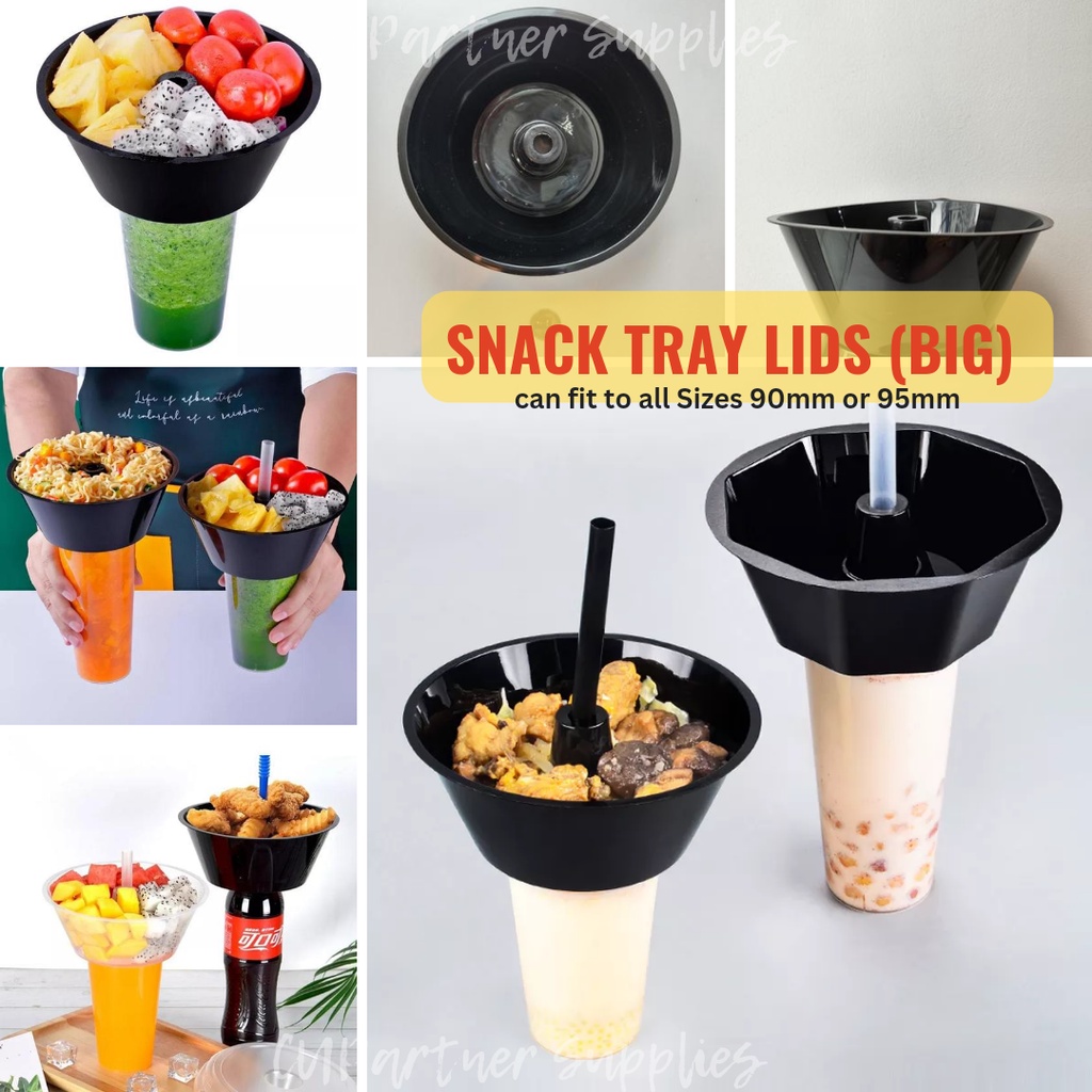Plastic Cups / Milk Tea Cups - Snack Lids/Tray 90mm and 95mm (50pcs ...