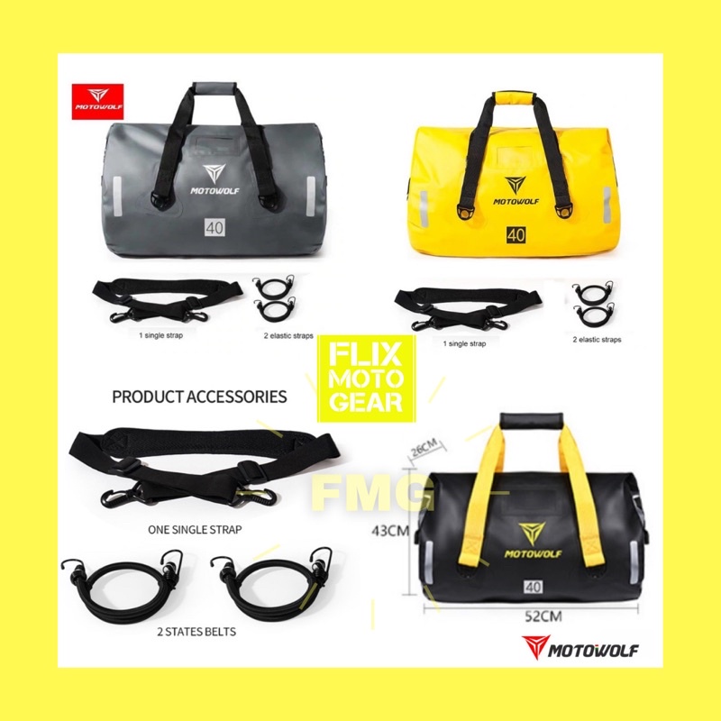 ORIGINAL MOTOWOLF TAIL BAG MULTI PURPOSE TRAVEL LUGGAGE (40L) | Shopee ...