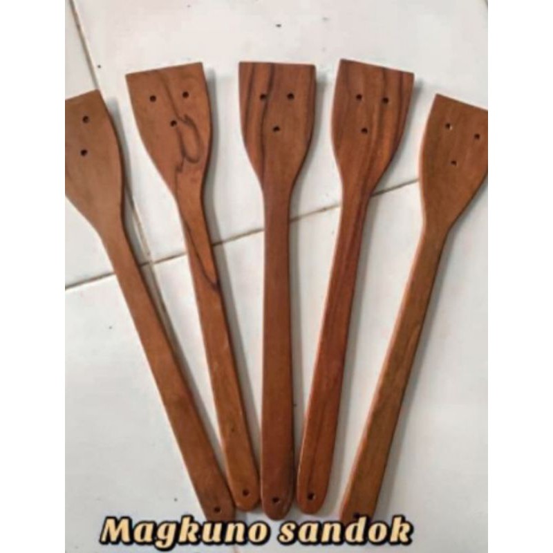Wooden Sandok made in magkuno LARGE (Length - 41cm) (Width - 7cm ...