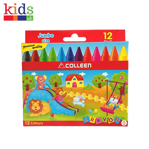 Colleen Jumbo Crayons JC12 12 Colors - Kids Ink | Shopee Philippines