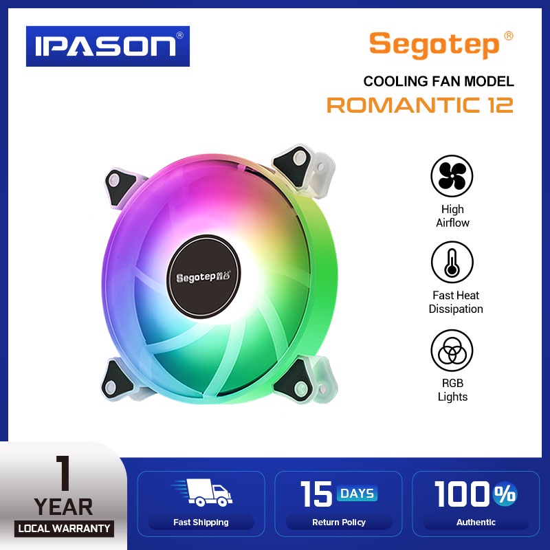 Segotep Romantic 12 (ARGB 5V) Cooling Fan Rainbow Version | Shopee ...