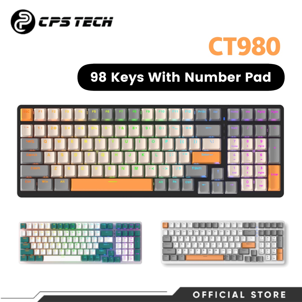 CPSTECH Shimmer Mechanical Keyboard 100% 98 Keys 100 Type-C Wired ...
