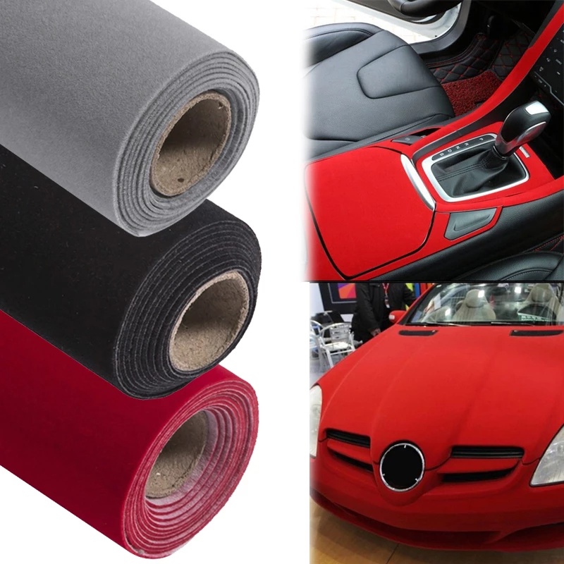 20x148cm DIY Premium Velvet Suede Fabric Car Wrap Self Adhesive Sticker ...