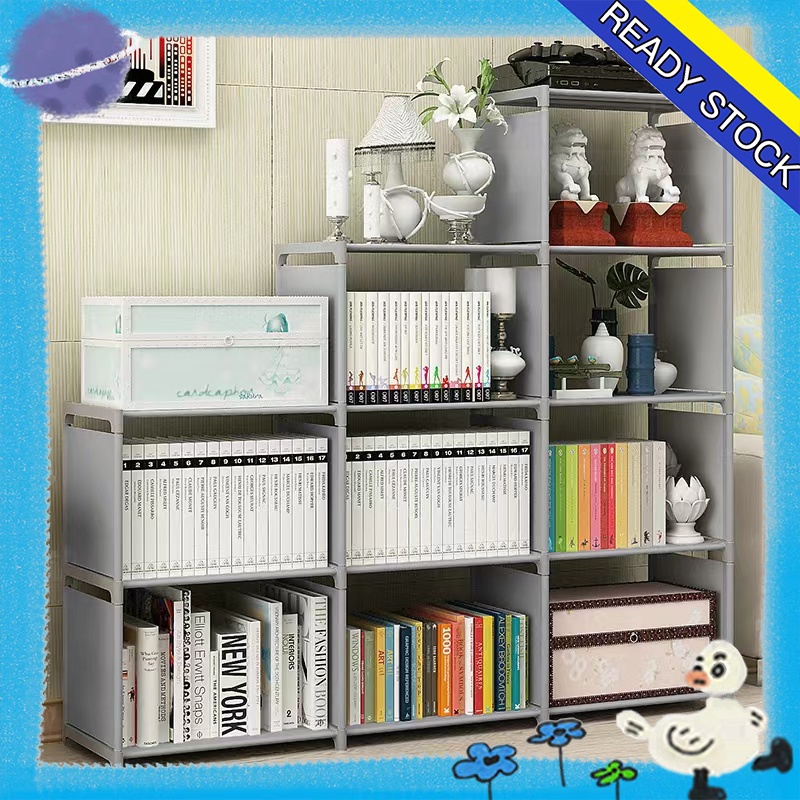 COD-3 Row 9 Cubes DIY Multi Function Bookshelf Storage Rack Storey ...