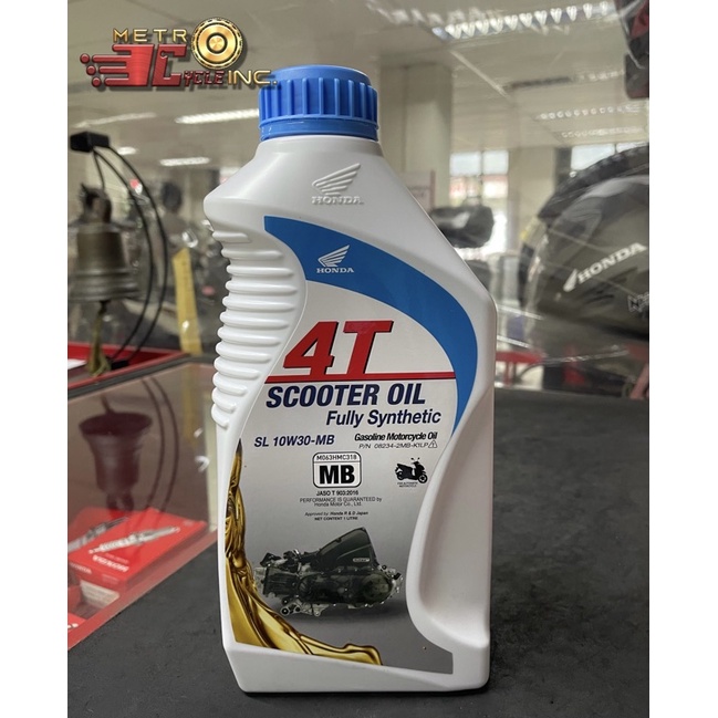 Honda Genuine Fully Synthetic AT Scooter Engine Oil 1 Liter Blue Cap ...