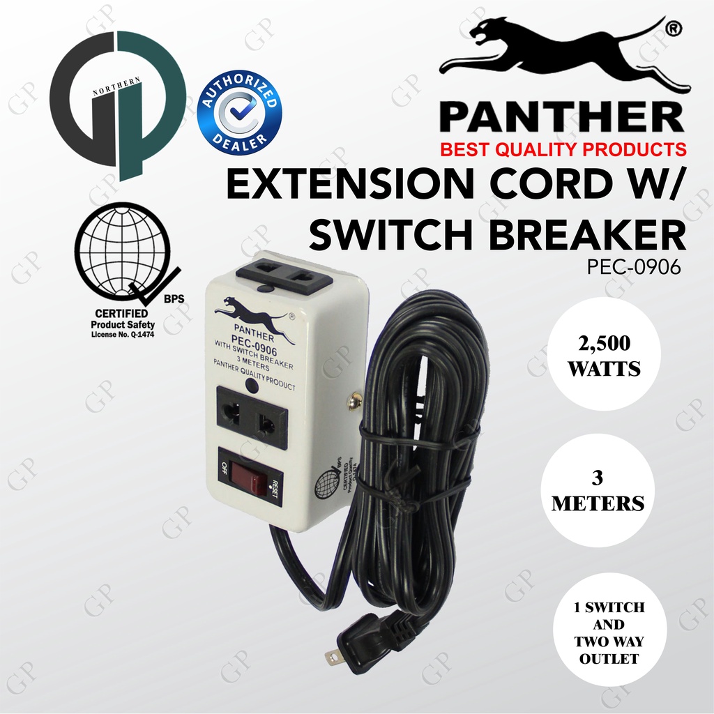 Panther Extension Cord 1switch 2-Two way outlets PEC-0906 - GPNorthern ...