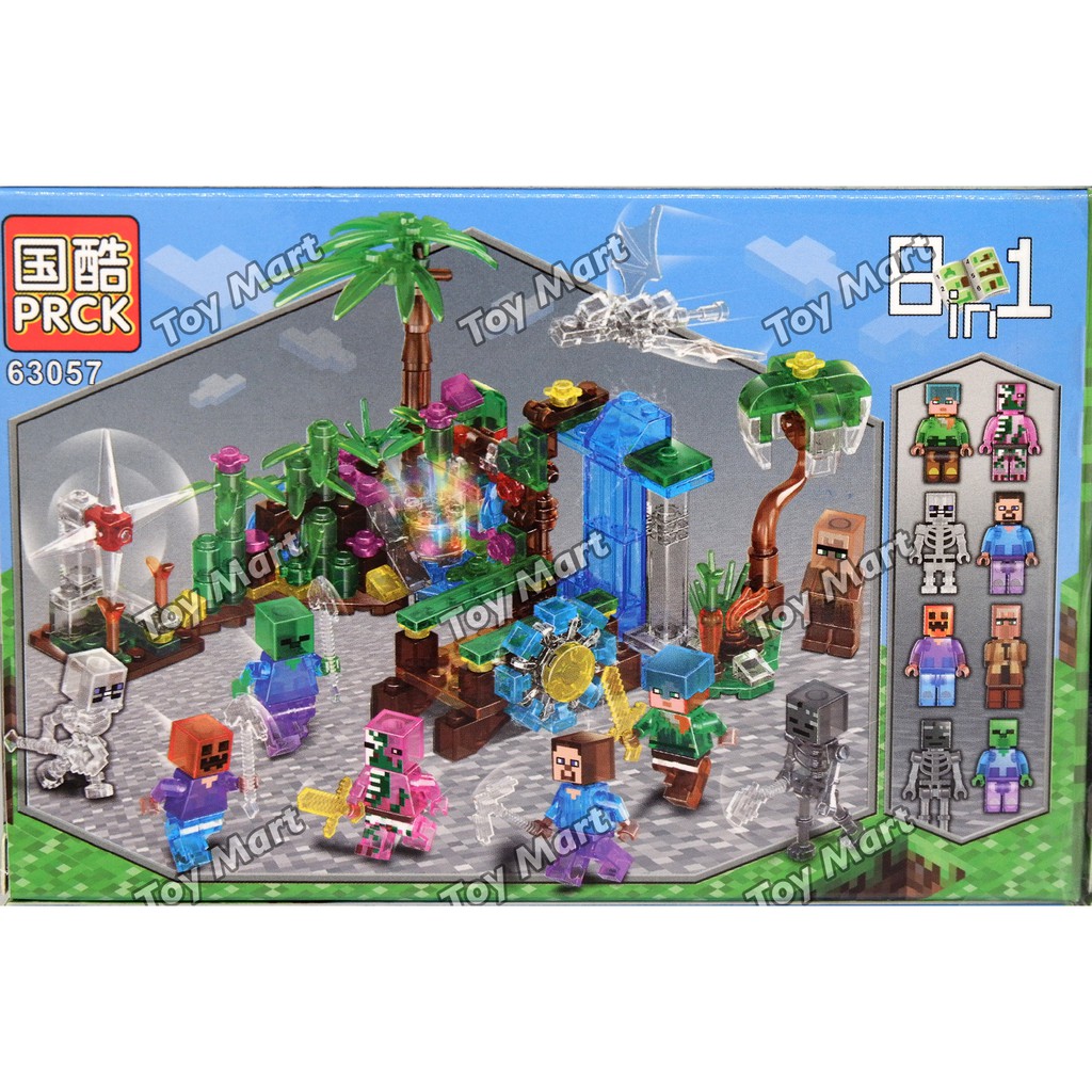Minecraft 8 in 1 LEGO Minifigure My World Town Crystal Version Building ...