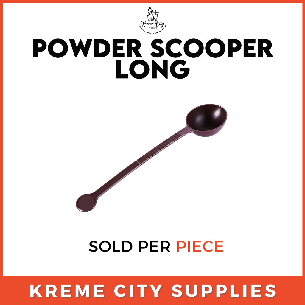 Powder Scooper Long | Brown Plastic Powder Spoon for Milk Tea, Shake ...