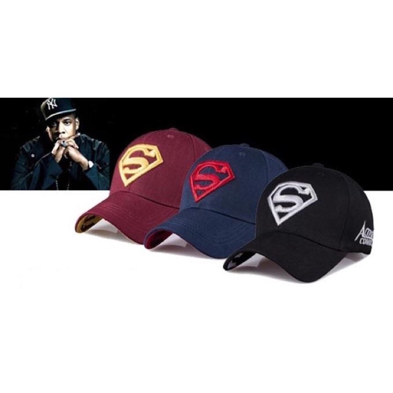 Korean popular baseball cap Superman Baseball Cap for unisex | Shopee ...