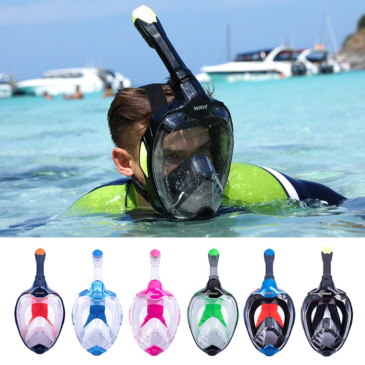 WAVE Adult Snorkeling Mask Full-Face Snorkeling Mask Hd Snorkeling ...