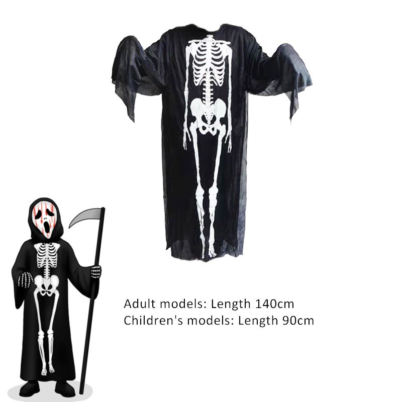 New Halloween Skeleton Ghost Cosplay Costume Fancy Dress Party Children ...