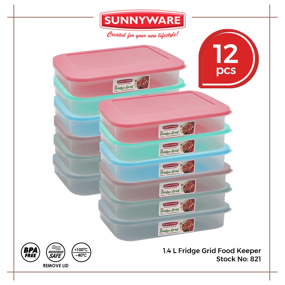 12pcs 1.4 L Fridge Grid Food Keeper [Sunnyware 821] | Plasticware ...