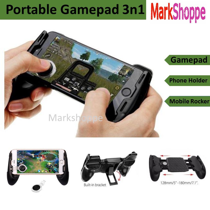 Portable Gamepad 3 in 1 Joystick Controller Phone Holder | Shopee ...