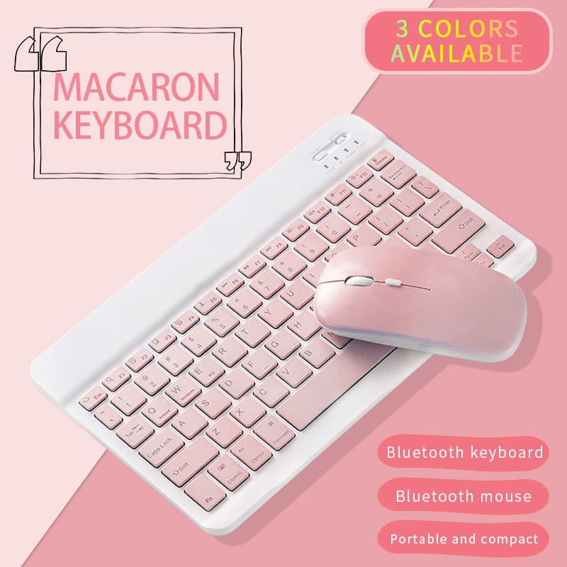10 Inch Wireless Bluetooth keyboard And Mouse Set Lightweight Portable ...