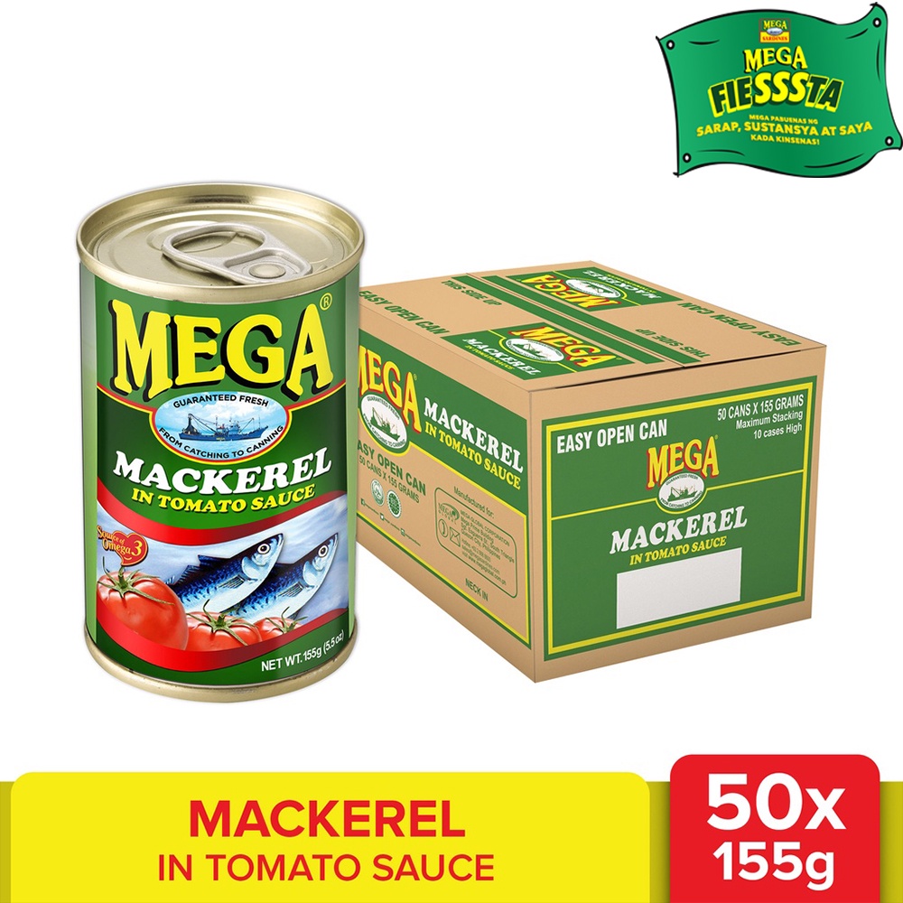 MEGA Mackerel in Tomato Sauce 155G By 50's | Shopee Philippines