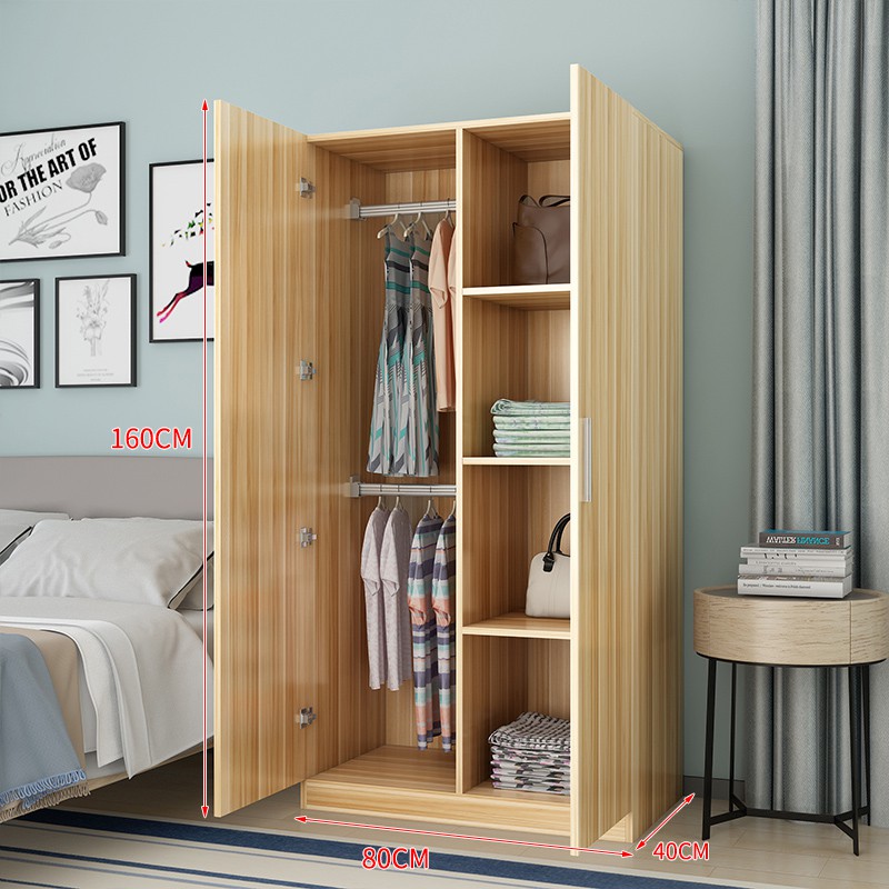 Simple Wardrobe Modern Economical Solid Wood Panel Bedroom Al Room With ...