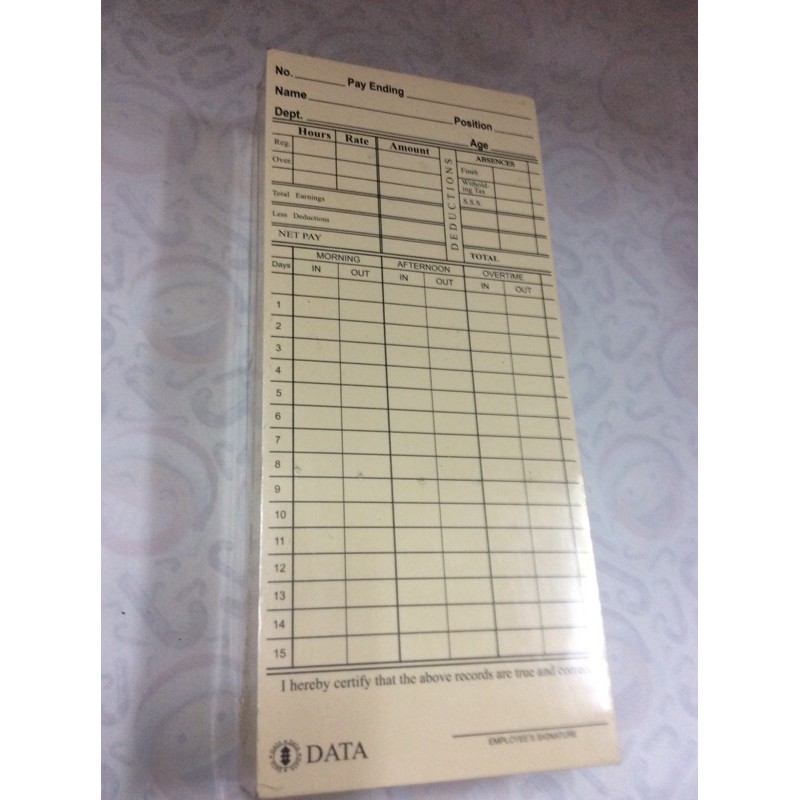 daily time record time card 100pcs new | Shopee Philippines