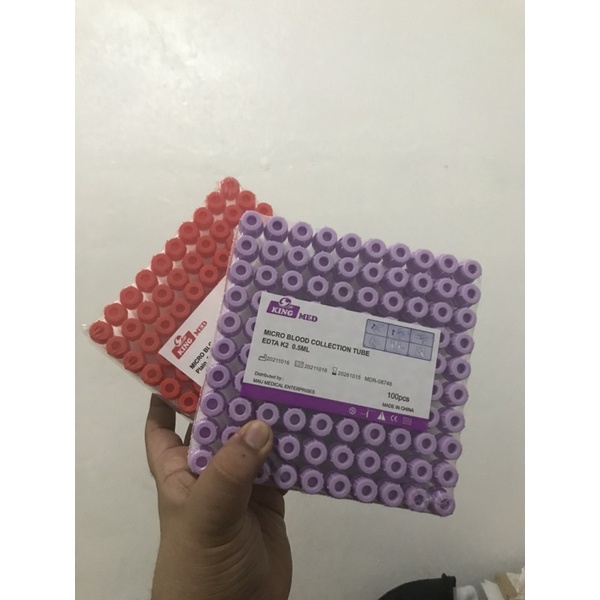 Edta / Red Top 0.5 ml microtainer plastic tubes 100pcs | Shopee Philippines