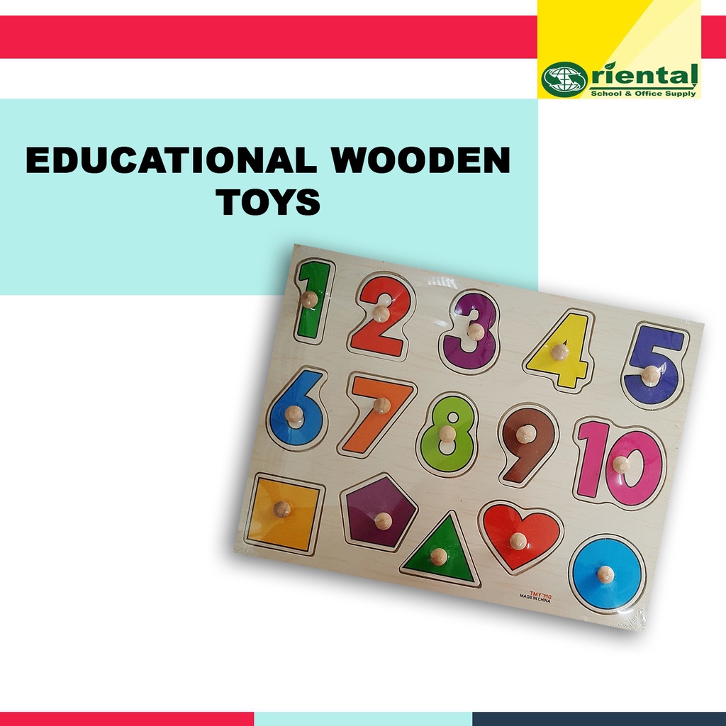Educational Wooden Toys - Counting Nmbers 1-10 with Pictures or Shapes ...