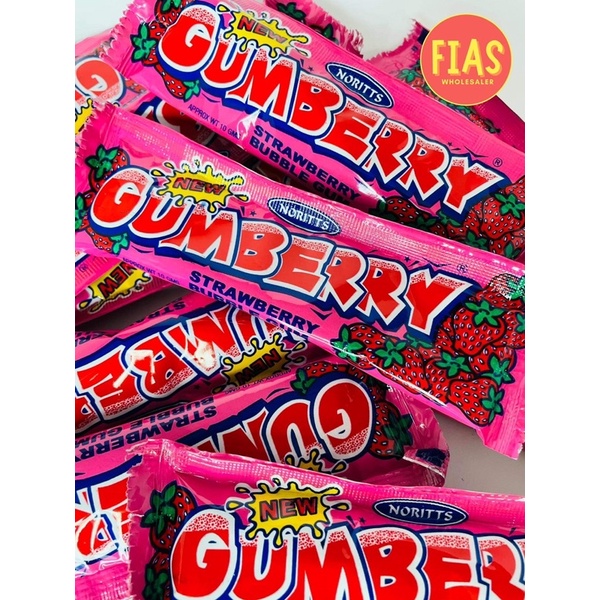 12 Pieces Gumberry Strawberry Bubble Gum / Paninda / Lootbag Filler ...