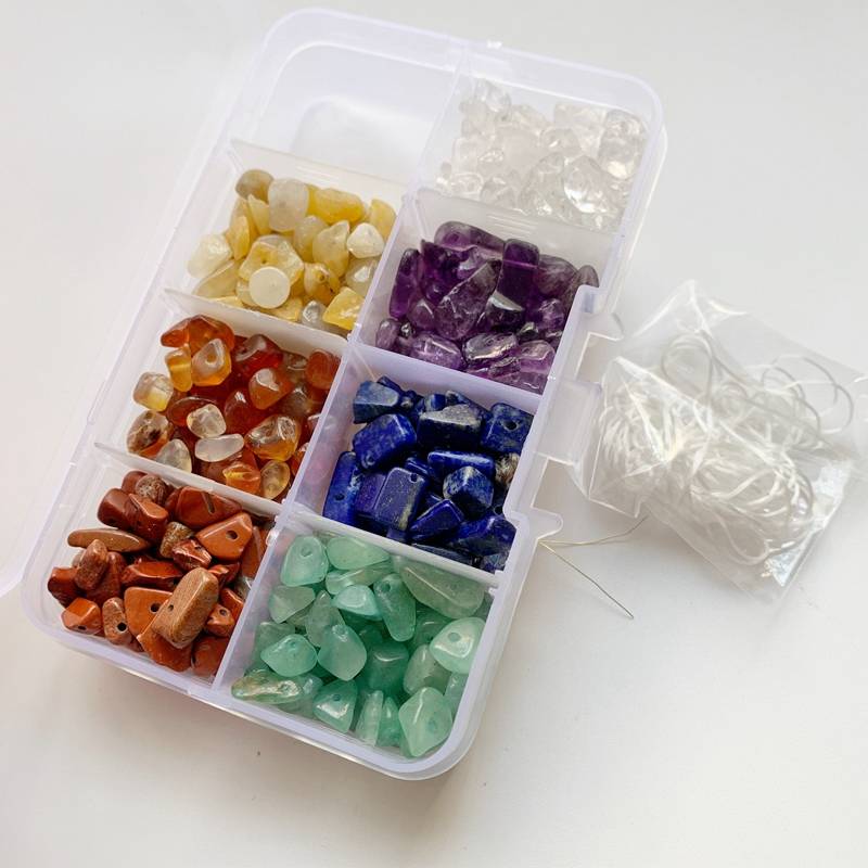 Natural 7 Chakra Stone Kit Irregular Loose Beads Chips Crystals 5-8mm ...