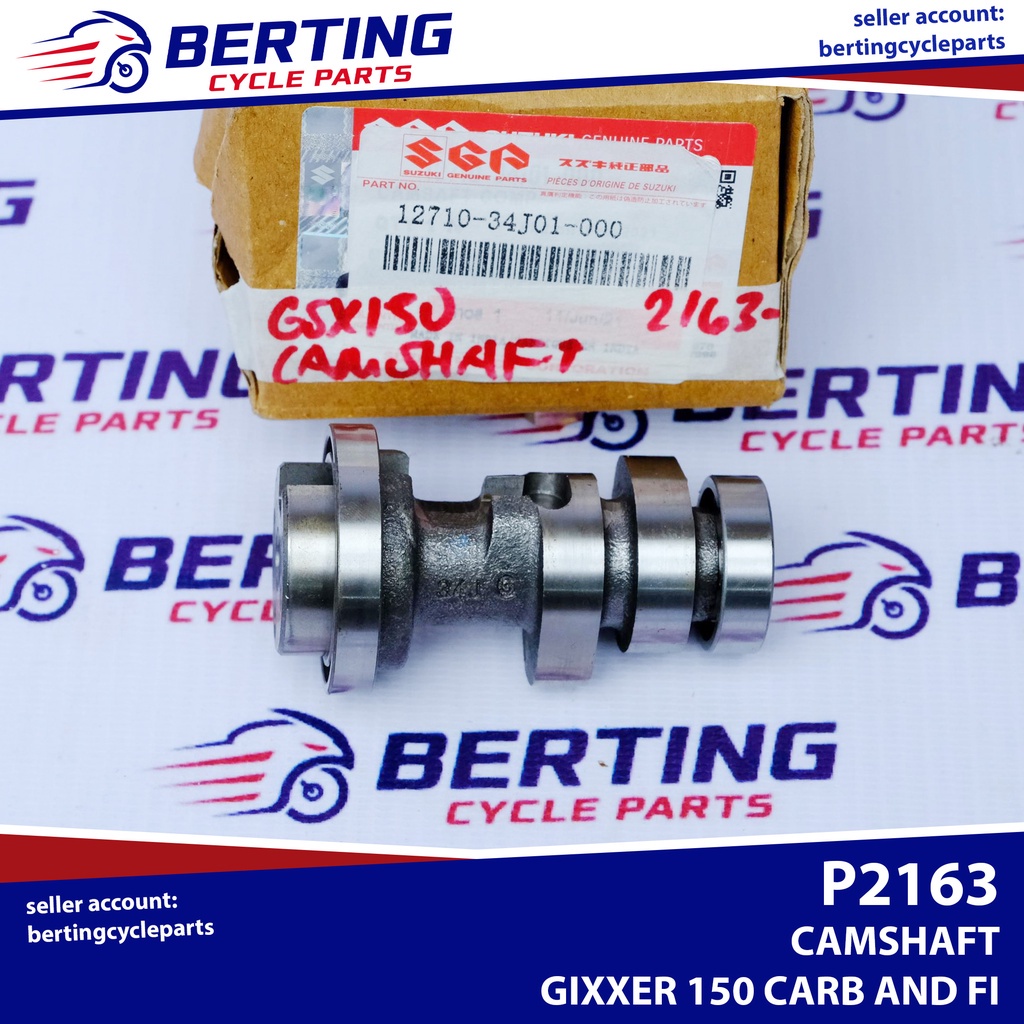 SGP CAMSHAFT ASSEMBLY Suzuki Gixxer 150 Carb and FI Genuine 12710-34J01 ...