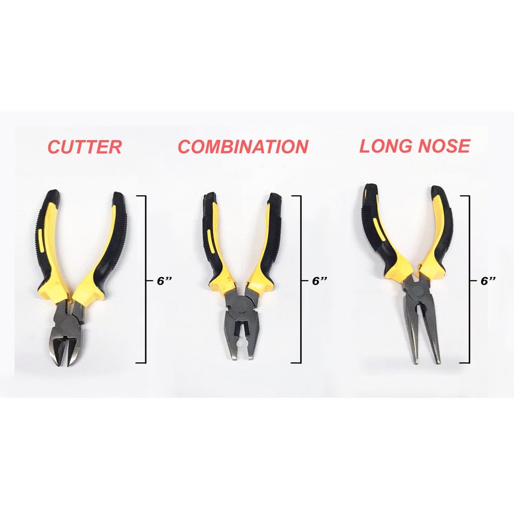 6" STANDARD PLIERS CUTTER LONGNOSE Combinations 6"Pliers | Shopee ...