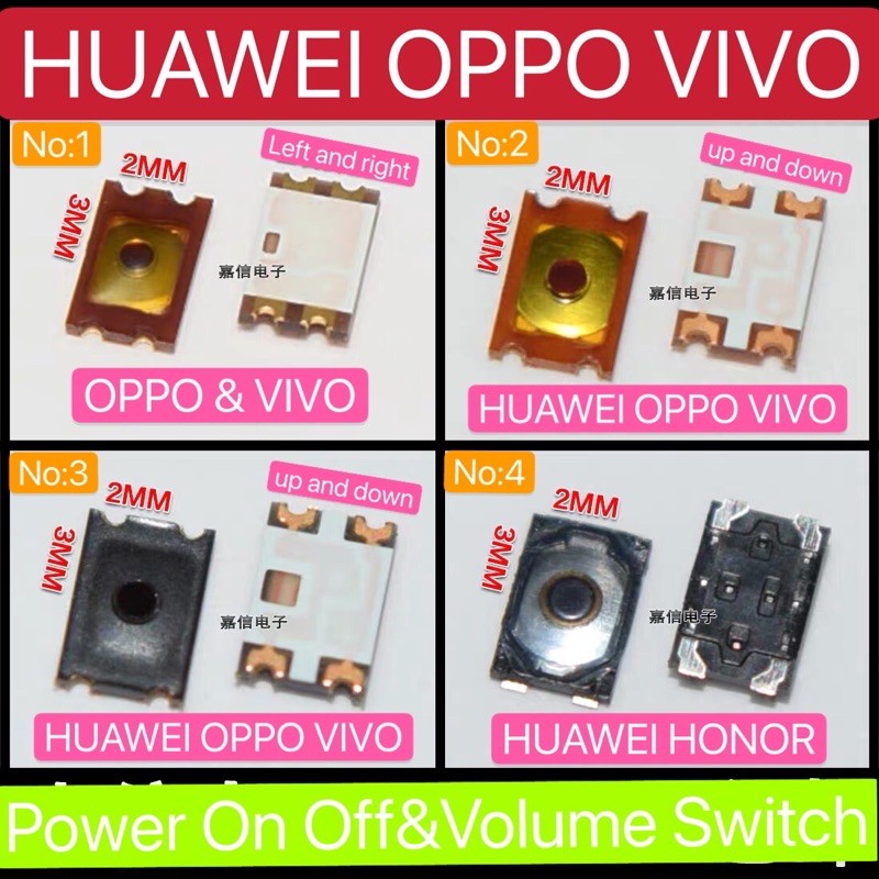 10-50pcs Huawei Oppo Vivo Power On Off & Volume Switch | Shopee Philippines