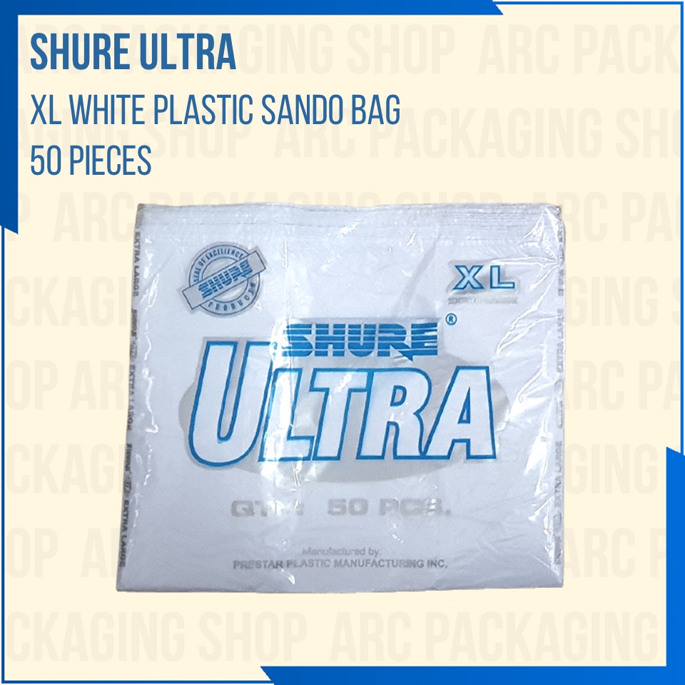Shure Ultra Plastic Sando Bag White XL 1 Pack (50 Pieces) | Shopee ...