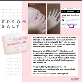 RYX Skincerity DERM EXFOLIATOR EPSOM Body Salt Scrub (ORIGINAL ...