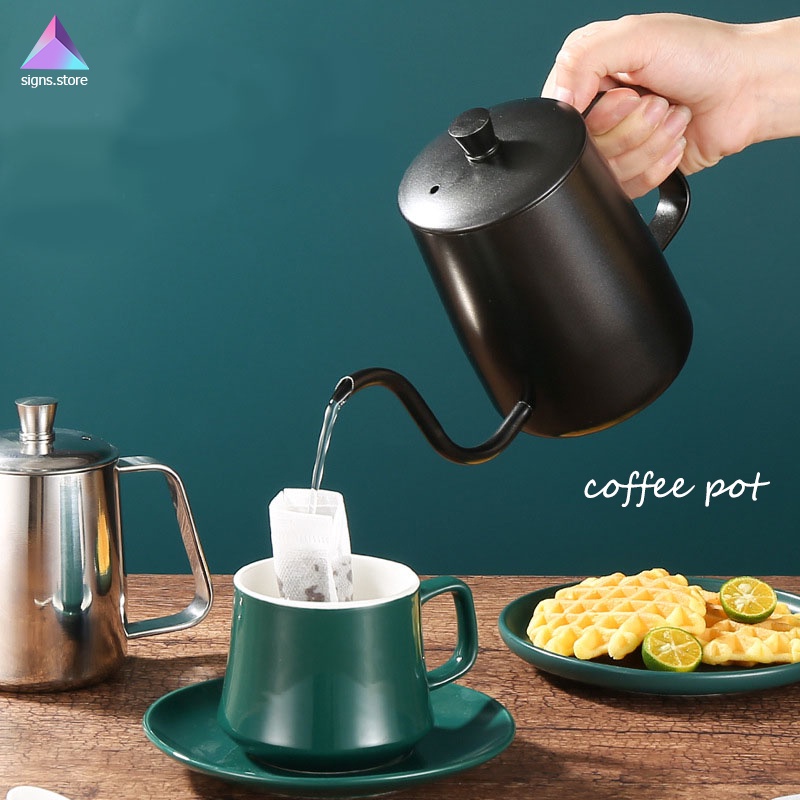 Stainless Steel Hand Drip Coffee Pot Long Narrow Spout Gooseneck Kettle ...