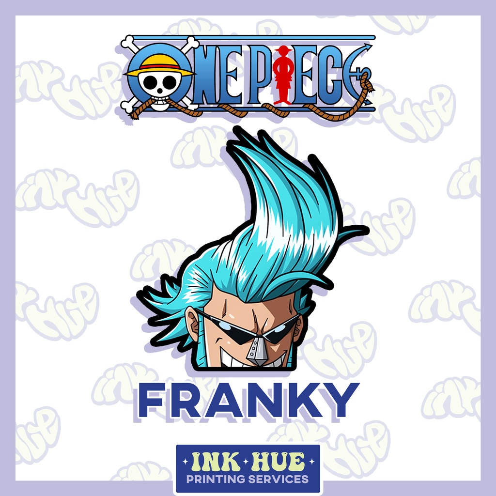One Piece - FRANKY - Waterproof PEEKER STICKER for Tumblers and more ...