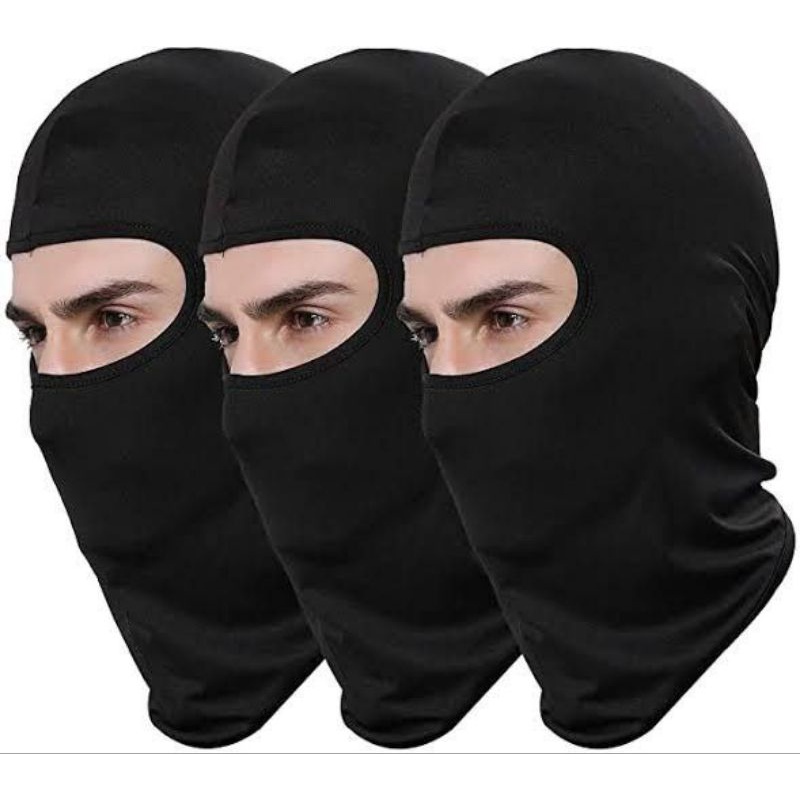 PLAIN BLACK Balaclava Motorcycle Full face | Shopee Philippines