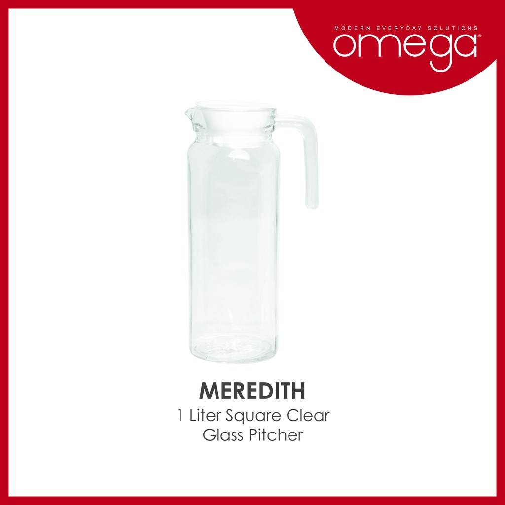 Omega Meredith Square Clear Glass Pitcher 1L | Shopee Philippines