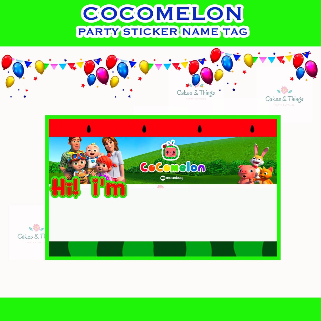 Cocomelon Sticker Party Name Tag 20 Pieces | Shopee Philippines