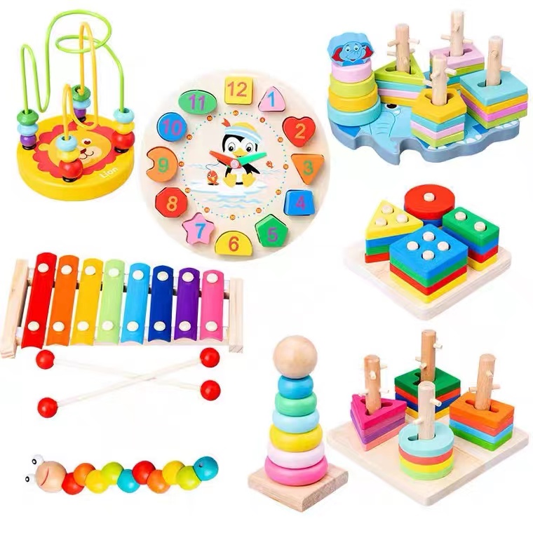 Wooden Educational Toys Shape Puzzle Color Geometric Board Jigsaw ...