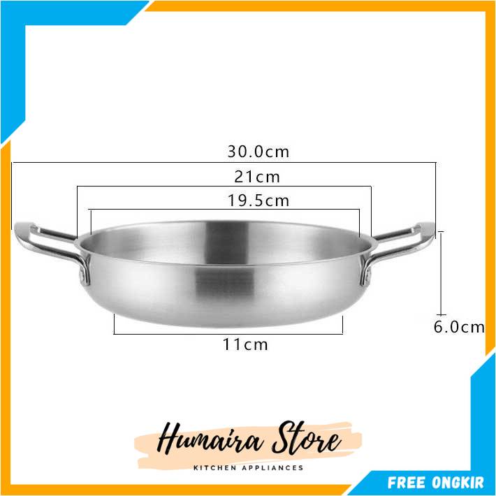 Korean Ala Cookware Stainless Steel 21cm Korean Frying Pan | Shopee ...