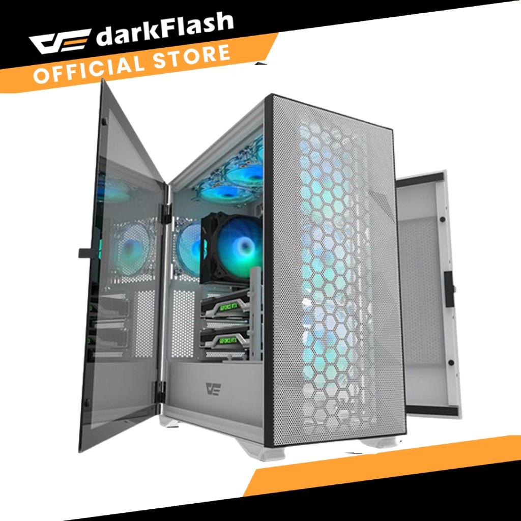 darkFlash DLX21 White MESH LUXURY ATX Gaming PC Case inculuded ...