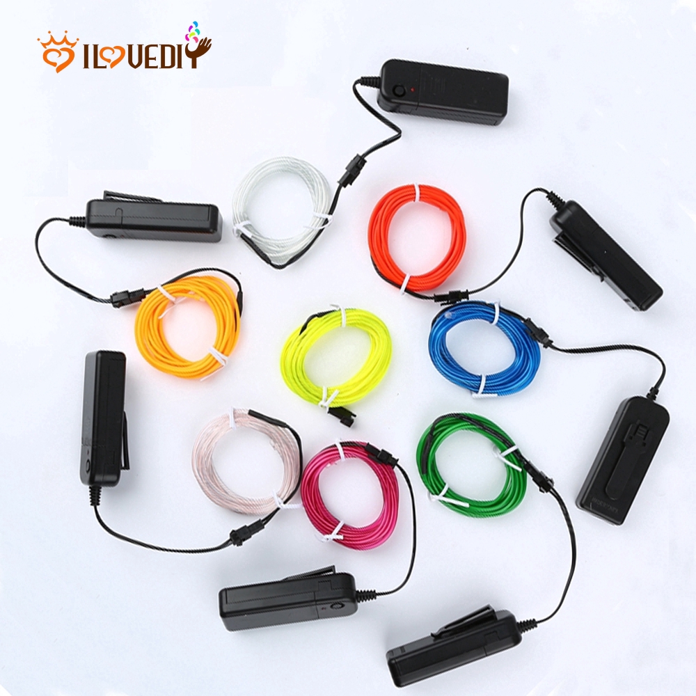 Portable Neon Light El Wire with Battery Pack / Neon Glowing ...